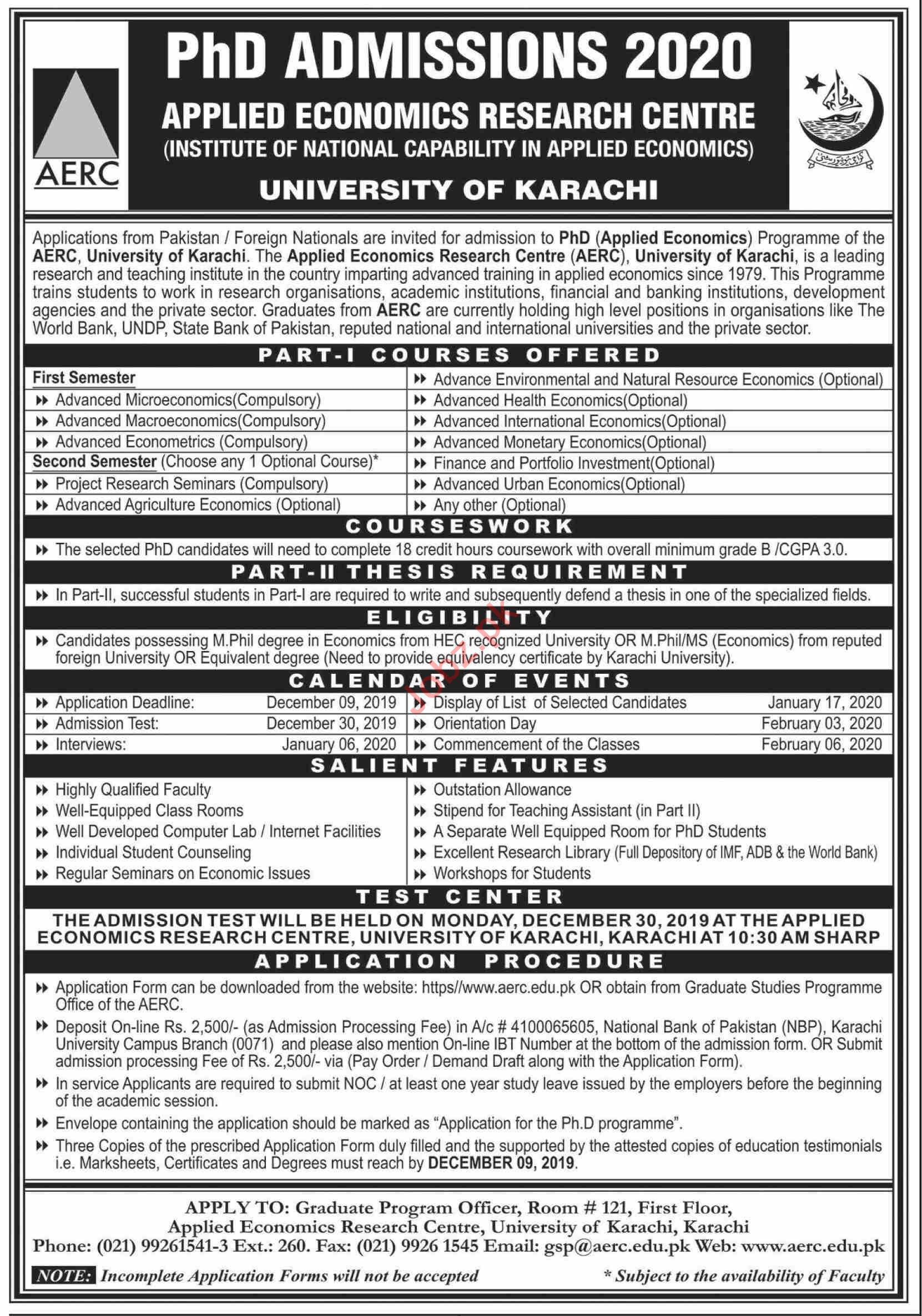University of Karachi PhD Admissions 2019 2025 Government admissions University Other Karachi ...