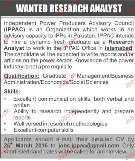 Research Analysts Job Opportunity 2025 Job Advertisement Pakistan