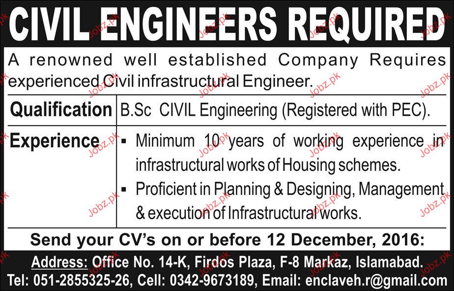 Civil Engineers JOb Opportunity 2025 Job Advertisement Pakistan
