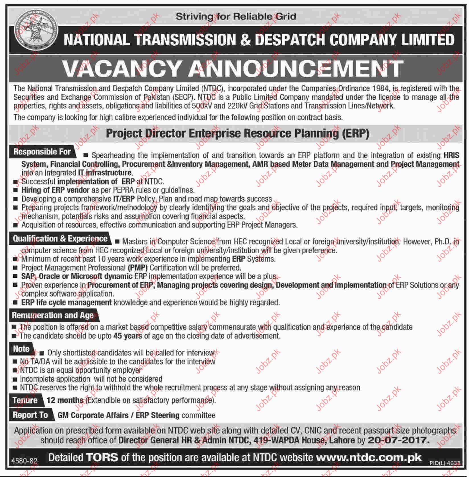 National Transmission & Despatch Company Limited Jobs 2025 Job Advertisement Pakistan