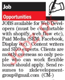 Web Developer & Computer Programmer Jobs 2020 in Lahore 2025 Job ...