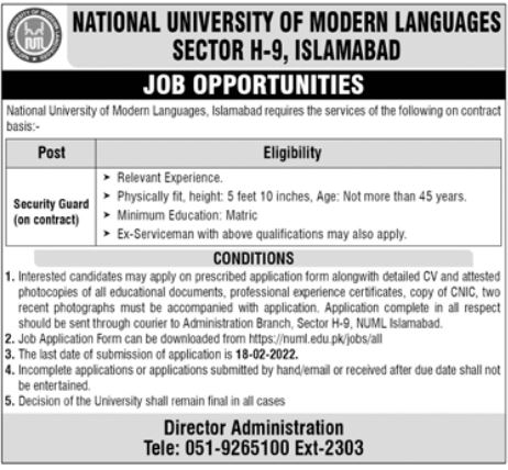 National University of Modern Languages NUML Islamabad Jobs 2024 Job ...