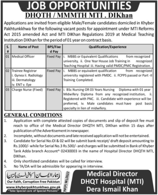 District Headquarter Teaching Hospital Jobs 2022 2025 Job Advertisement Pakistan
