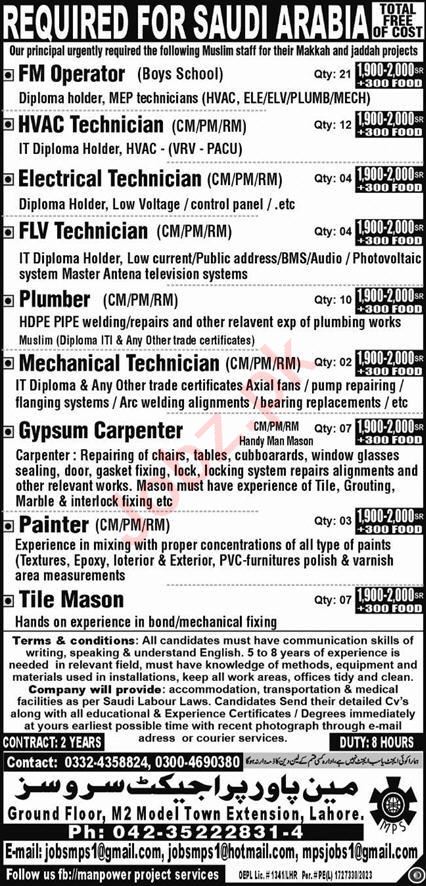 Manpower Project Services Saudi Arabia Jobs 2023 2025 Job Advertisement ...