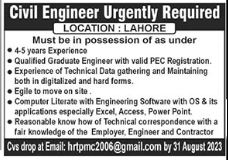 Civil Engineer Jobs in Private Company 2024 Job Advertisement Pakistan