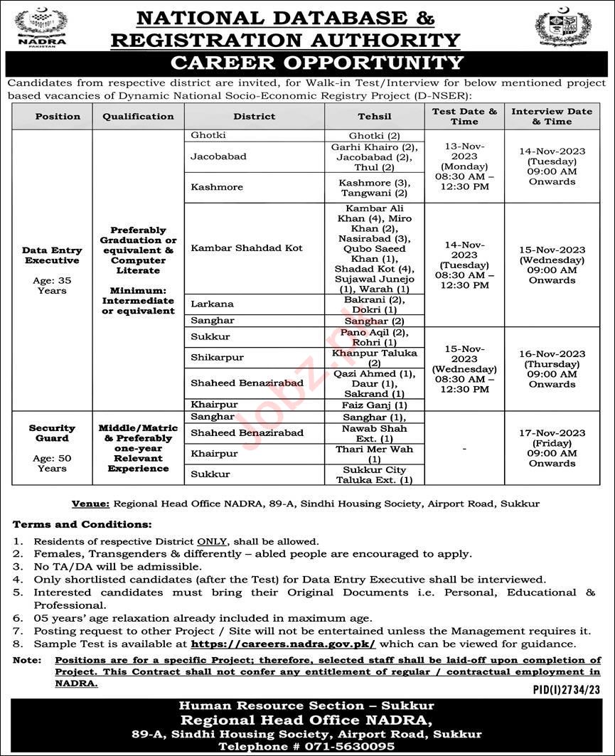 National Database & Registration Authority Job Interview 2025 Job Advertisement Pakistan