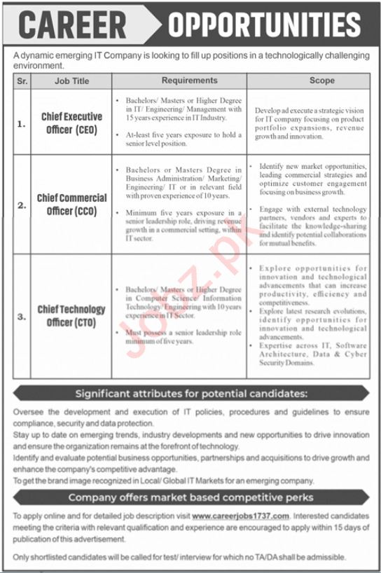 IT Company Jobs 2024 in Lahore 2025 Job Advertisement Pakistan