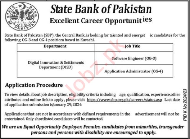 Job Vacancies at State Bank of Pakistan SBP 2025 Job Advertisement Pakistan
