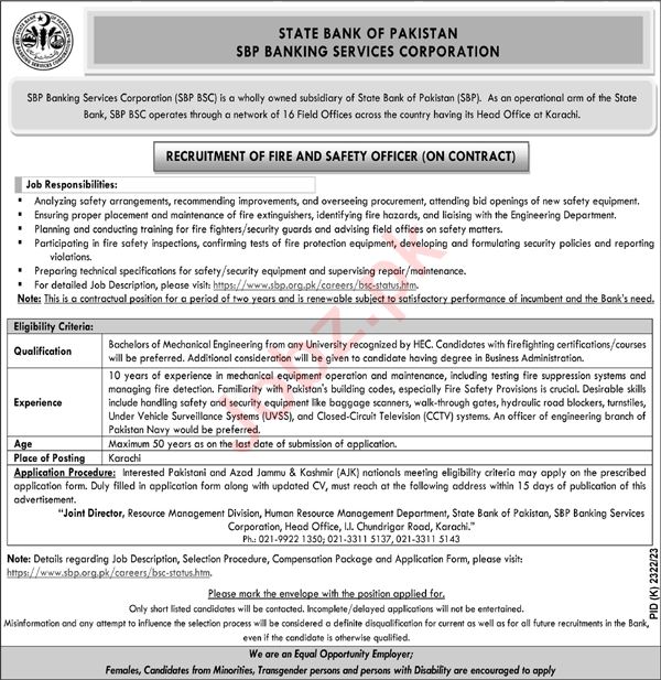 State Bank of Pakistan SBP Karachi Job Announcement 2025 Job Advertisement Pakistan
