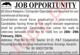Store Keeper and Computer Operator Jobs 2024 2025 Job Advertisement ...