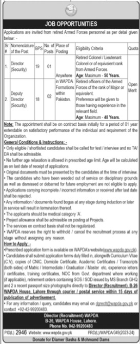 WAPDA Lahore Jobs 2024 2025 Job Advertisement Pakistan