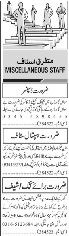 Dispenser & Hospital Administrator Jobs 2024 2025 Job Advertisement Pakistan