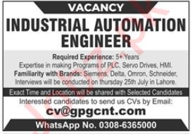 Industrial Automation Engineer Jobs 2024 2025 Job Advertisement Pakistan