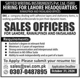Sayyed Writing Instrument Pvt Limited Jobs 202 2025 Job Advertisement Pakistan
