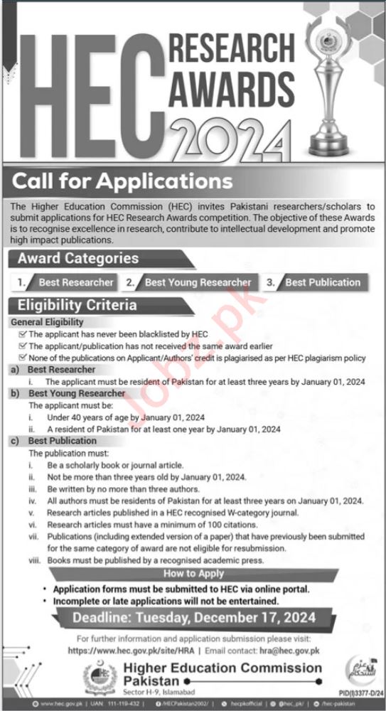 Higher Education Commission HEC Islamabad Job 2024 2025 Job Advertisement Pakistan