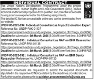 United Nations Development Programme UNDP Jobs 2025 2025 Job Advertisement Pakistan