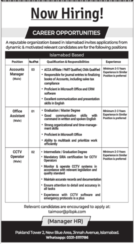 Private Group Islamabad Jobs 2025 2025 Job Advertisement Pakistan