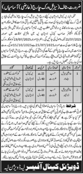 Anhar Department Layyah Jobs 2025 2025 Job Advertisement Pakistan