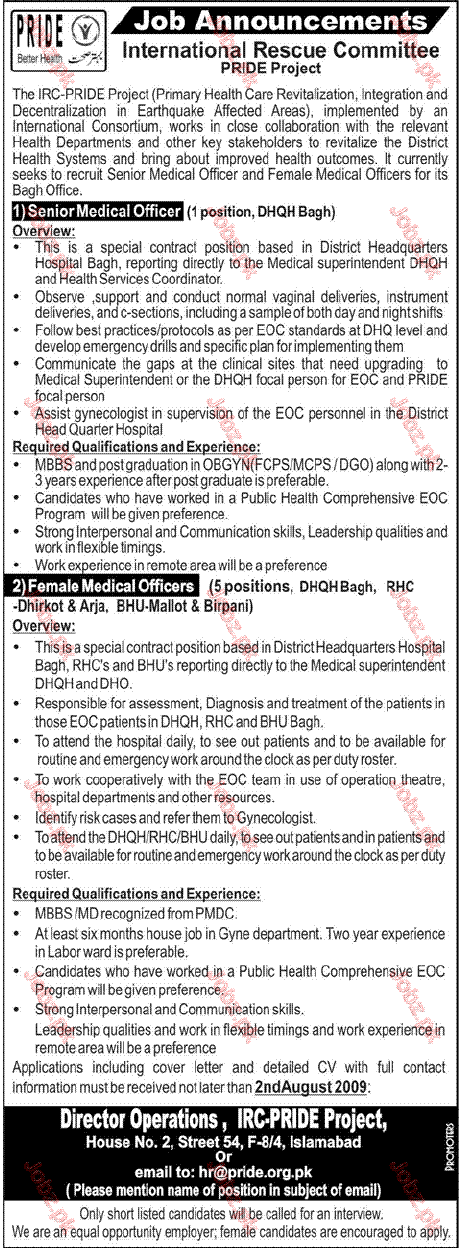 International Rescue Committee Job 2025 Job Advertisement Pakistan